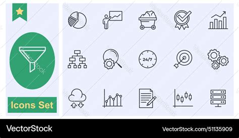 Data Analytics Icon Set Symbol Collection Logo Vector Image