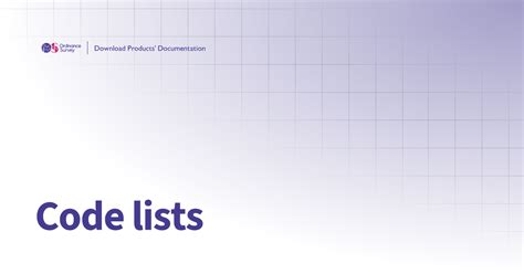 Code Lists Os Download Products Documentation