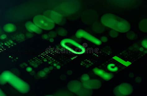 Green Binary Code Numbers Black Screen Abstract Matrix Background Ai
