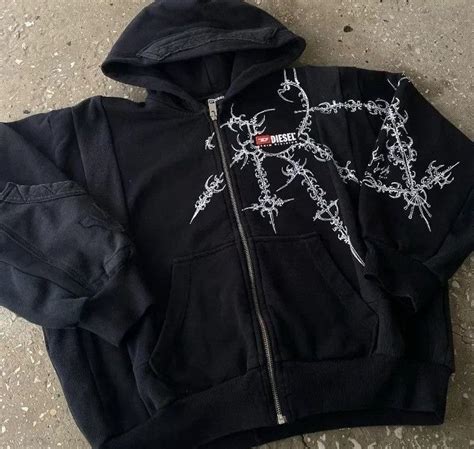 Japanese Brand Gothic Cyber Sigilism Y2k Zip Up Hoodie Grailed