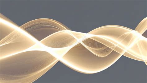 Glowing Golden Abstract Waveform With Smooth Flowing Energy Lines Stock