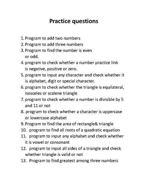 Python Practice Questions Practice Questions 1 Program To Add Two
