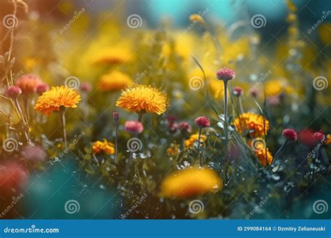Field Of Flowers Generative AI Stock Illustration Illustration Of Summer Petal