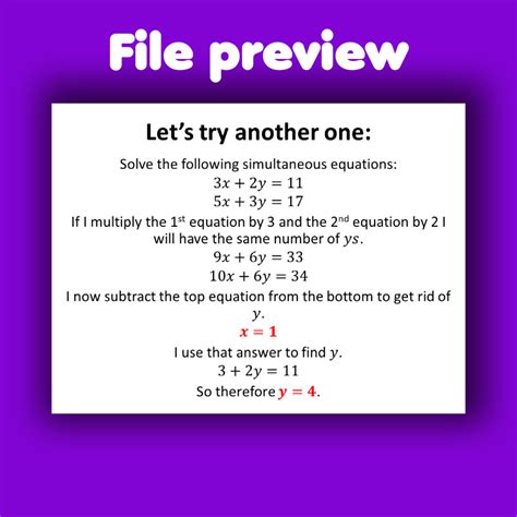 Gcse Simultaneous Equations Notes And Worked Examples Andy Lutwyche