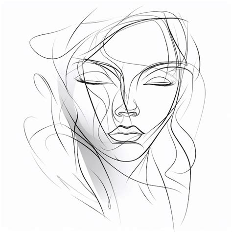 Premium Photo A Drawing Of A Womans Face With Her Eyes Closed Generative Ai