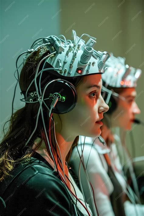 Premium Photo Scientists Conduct Experiments With Eeg Caps Exploring