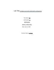 NETW204 Lab Week 2 Report Template Docx Lab Title Configure And Verify Initial Switch