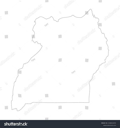 Uganda Vector Country Map Outline Stock Vector Royalty Free Shutterstock