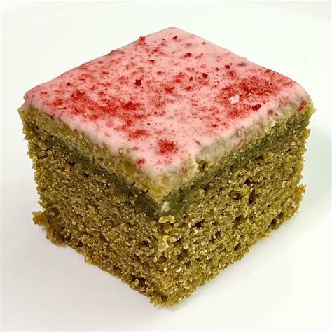 Matcha Tea Cake With Strawberry Glaze From Camellia Vegan Patisserie Vegan Product Reviews