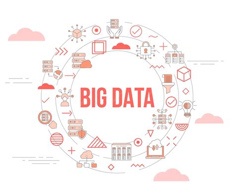 Premium Vector Big Data Concept With Icon Set Template Banner And Circle Round Shape