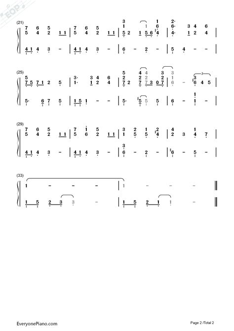 A Whole New World 阿拉丁主题曲双手简谱预览2 钢琴谱文件（五线谱、双手简谱、数字谱、midi、pdf）免费下载