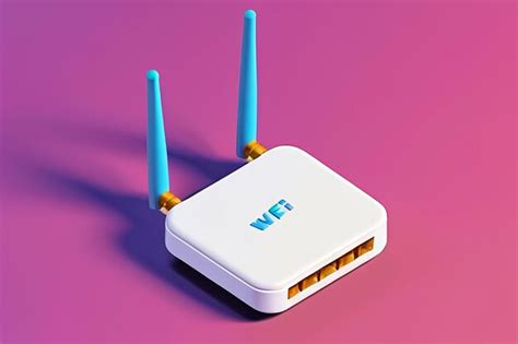 Isometric Wifi Router With Antennas Premium Ai Generated Image