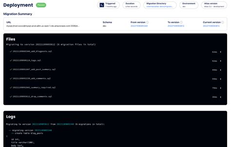Deploying Migrations From Atlas Cloud Atlas Manage Your Database