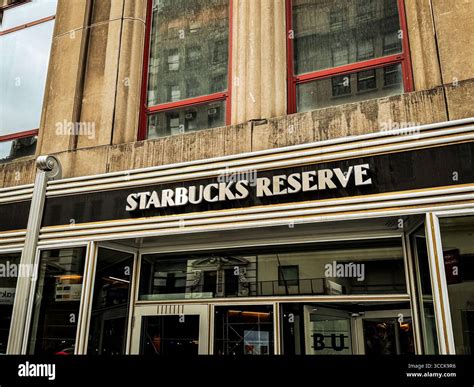 Exterior Of A Starbucks Reserve Store In The Base Of The Empire State