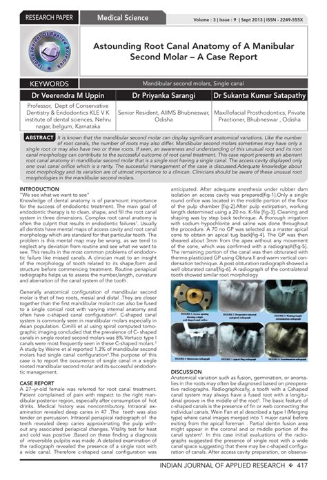 Pdf Astounding Root Canal Anatomy Of A Manibular Second Molar A Case Report