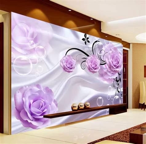 Purple Roses Wall Mural Roses Wall Mural Flowers Wallpaper Floral