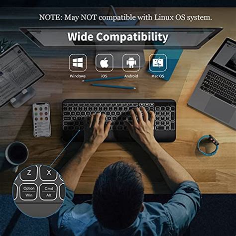 Backlit Bluetooth Keyboard Wireless Multi Device 2 4G BT1 BT2 Illuminated Keyboard