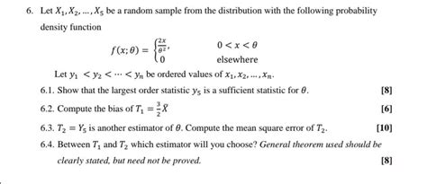 Solved Let X X X Be A Random Sample From The Chegg Com