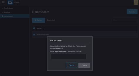 add warning about chain reaction when you delete a namespace · issue