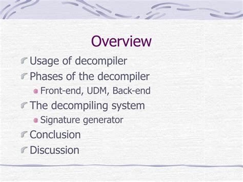 Ppt Decompilation Of Binary Programs Powerpoint Presentation Free