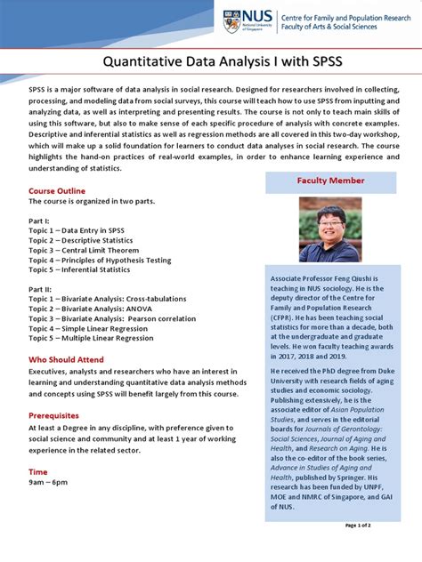 kursus nus singapore quanti spss pdf statistics data analysis