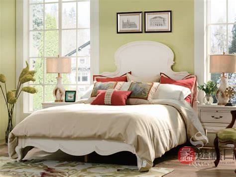 大森家私家具欧式卧室德国榉木实木仿古白双人床 床头柜 婚床 床尾凳 逛蠡口家具导购平台