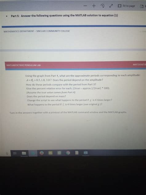 Part 5 Answer The Following Questions Using