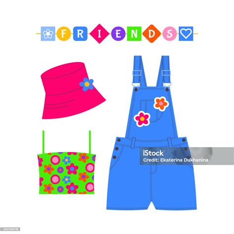 90년대 스타일의 밝은 네온 색상의 소녀들을 위한 옷 파나마 및 액세서리 키드코어 미학 Y2k 스타일 면화 소셜 미디어 마케팅 브랜딩 포장 표지를 위한 트렌디한