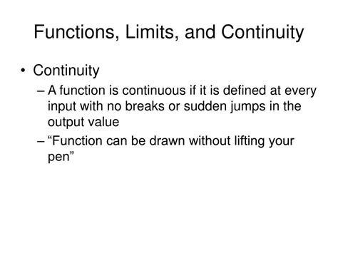 PPT Functions Limits And Continuity PowerPoint Presentation Free Download ID