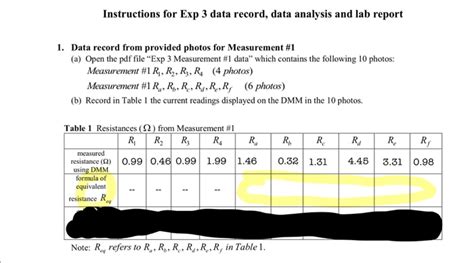 Solved Instructions For Exp 3 Data Record Data Analysis And Chegg Com