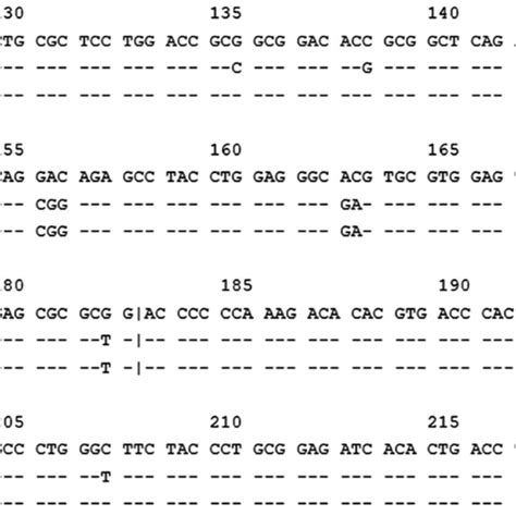 The Partial Exon 23 Nucleotide Sequence Of Hla‐b087902 Compared