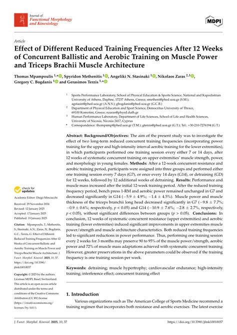 Pdf Effect Of Different Reduced Training Frequencies After 12 Weeks