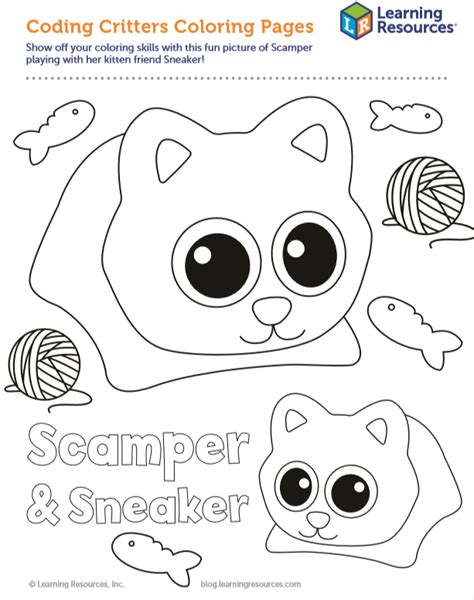 Free Coding Critters Coloring Pages Learning Resources