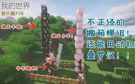 我的世界番外篇38：不正经的搬箱模组！竟然还能抱着小羊叠罗汉！哔哩哔哩bilibili