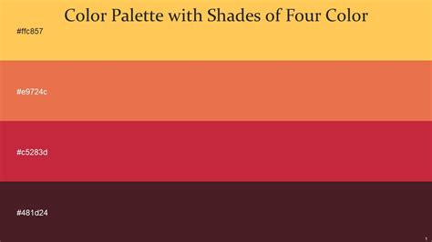 Color Palette With Five Shade Golden Taino Burnt Sienna Brick Red Cocoa Bean Ppt Powerpoint