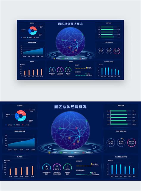 Ui Design Web Interface Economic Overview Big Data Analysis Inte