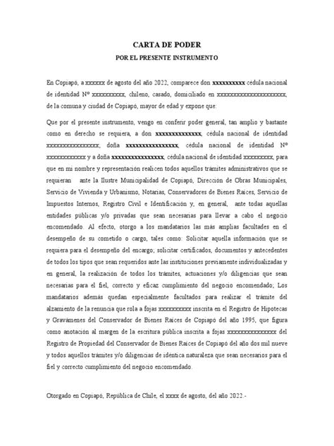 Carta De Poder Pdf