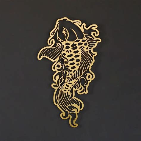 Koi Fish Metal Wall Art Feng Shui Home Decoration Betta Fish Bedroom