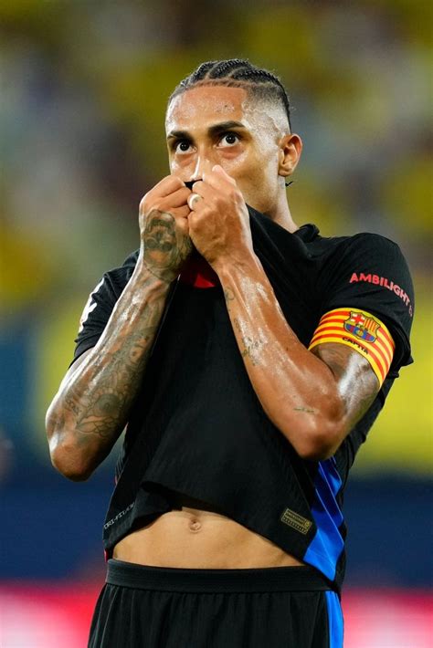 Raphinha Kissing The Barca Badge After Scoring A Brace Against Villarreal In 2024 Fc