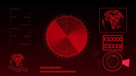 디지털 기술 세계 지도 검은 배경에 격리된 레이더 화면 디스플레이를 보여주는 다양한 정보 0명에 대한 스톡 벡터 아트 및 기타