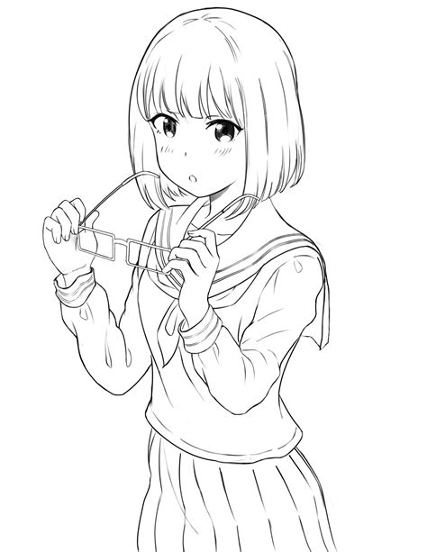 Anime School Girl Coloring Pages