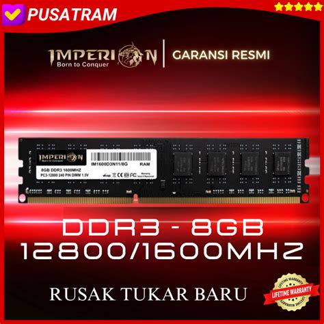 Jual RAM IMPERION DDR3 8GB 1600 MHz PC12800 RAM PC LONGDIMM GARANSI RESMI Shopee Indonesia