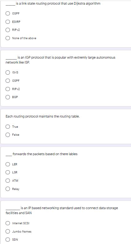 Solved Is A Link State Routing Protocol That Use Dijkstra