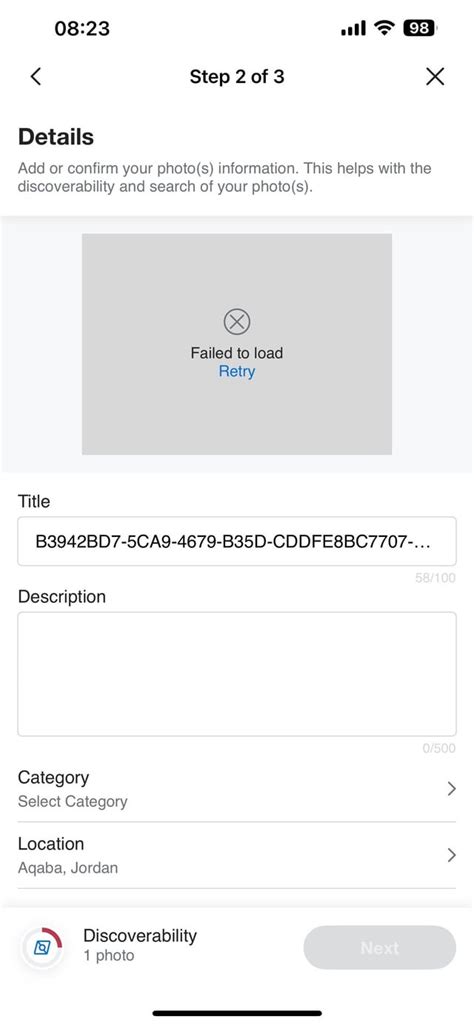 Unable To Upload Anything R500px