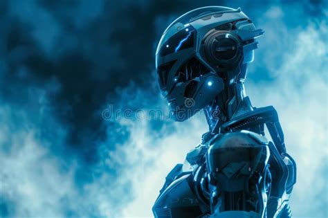 Futuristic Robot Head Profile Artificial Intelligence Concept Stock Illustration Illustration