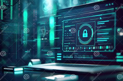 3d render of a computer screen displaying a secure online banking interface with encrypted