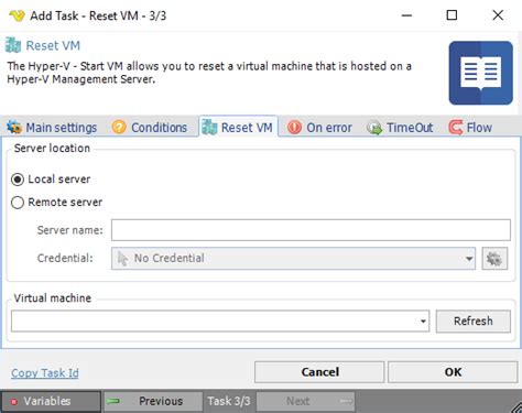 Task Hyper V Reset VM
