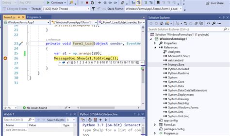 Program Stuck In Np Arrange Issue 10 SciSharp Numpy NET GitHub