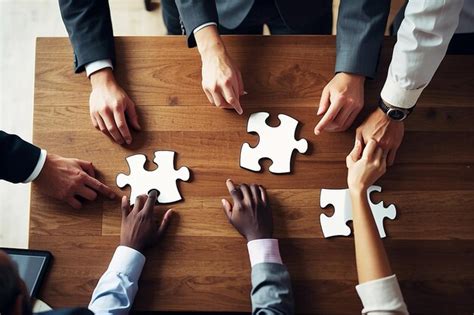 Premium Photo Teamwork Business Team Meeting Unity Jigsaw Puzzle Concept