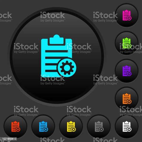 참고 설정 어두운 푸시 버튼 컬러 아이콘 개선에 대한 스톡 벡터 아트 및 기타 이미지 개선 곡선 그래픽 사용자 인터페이스